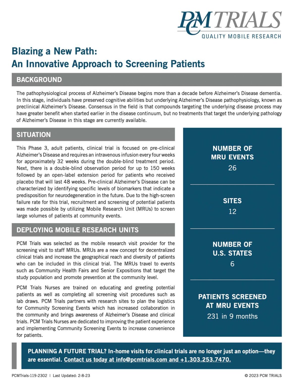 Case Studies - PCM TRIALS